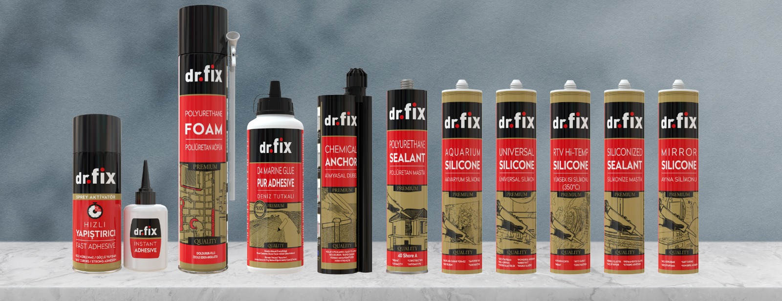 Dr. Fix - Silikon ve Mastikler, Poliüretan Köpükler, Yapıştırıcılar