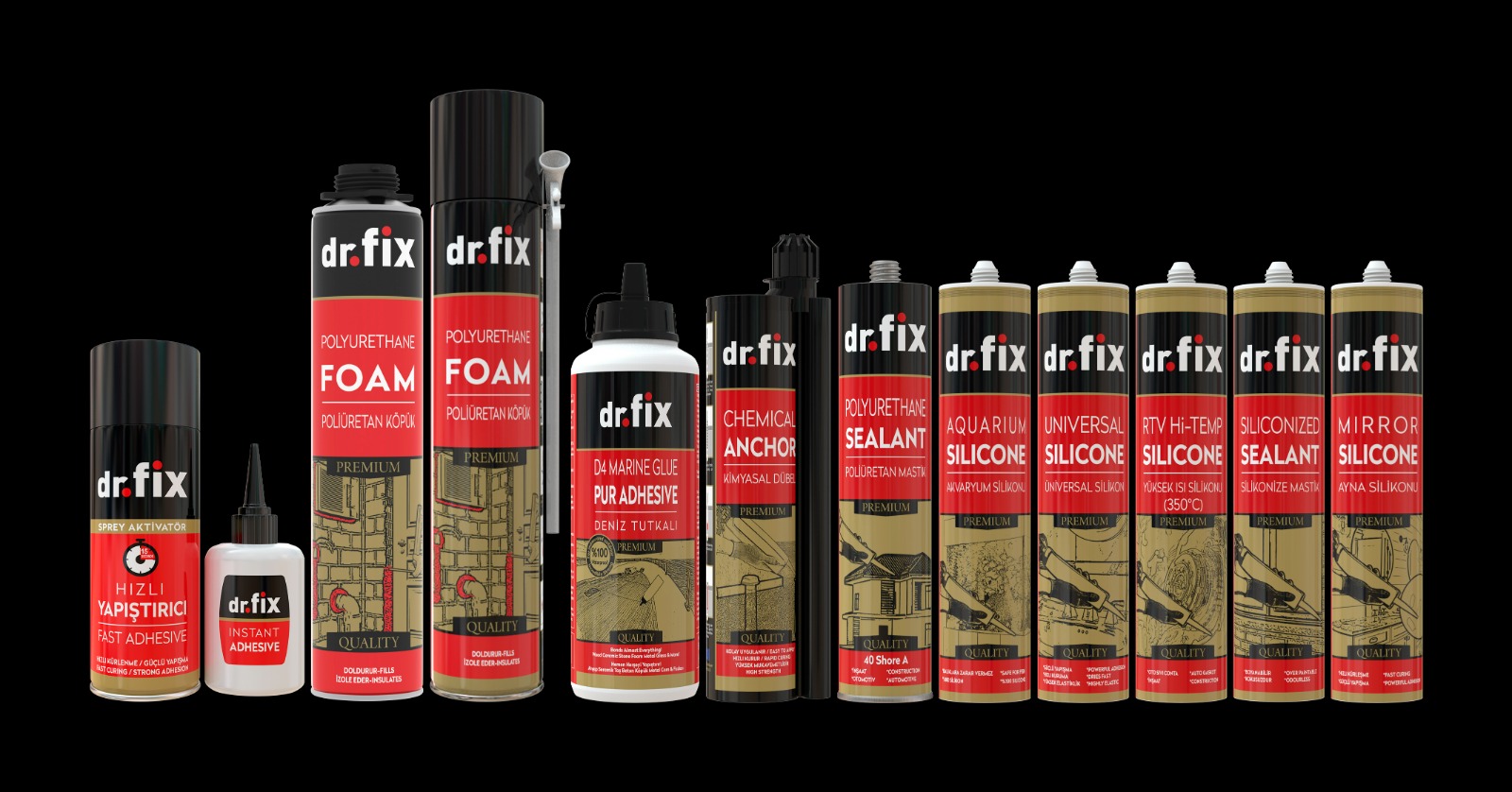 Dr. Fix - Silikon ve Mastikler, Poliüretan Köpükler, Yapıştırıcılar